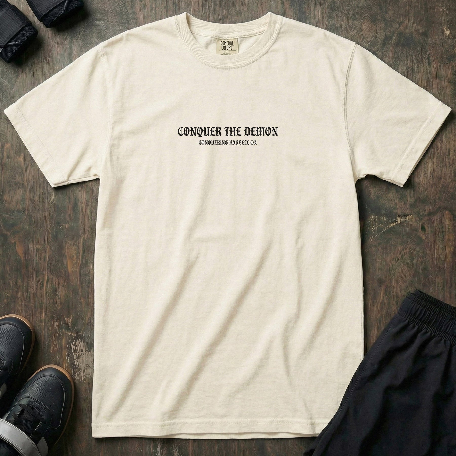 Conquer the Demon - Relaxed Fit tee - Conquering Barbell