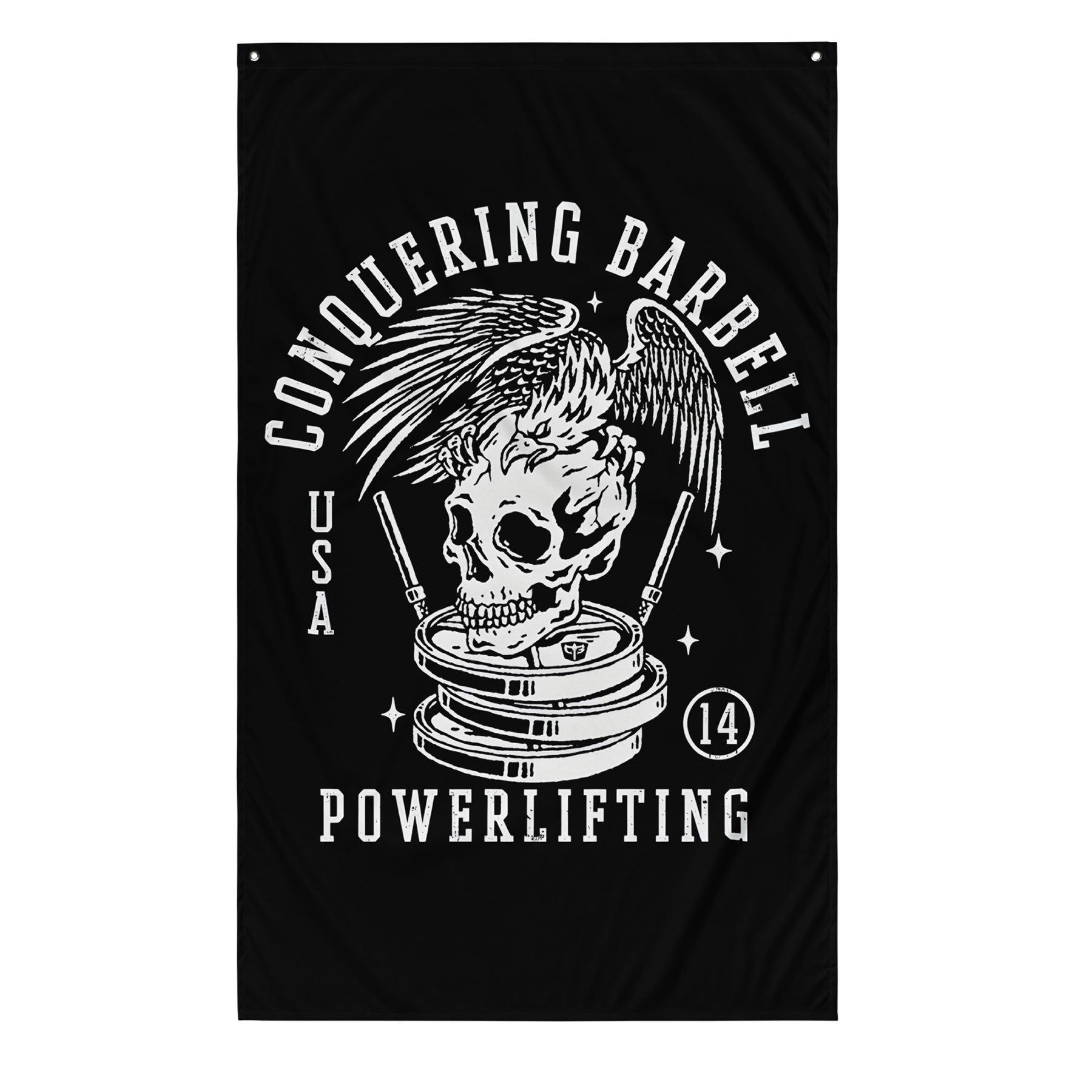 Conquering Barbell Eagle Powerlifting - 3' x 5' Polyester Flag ...