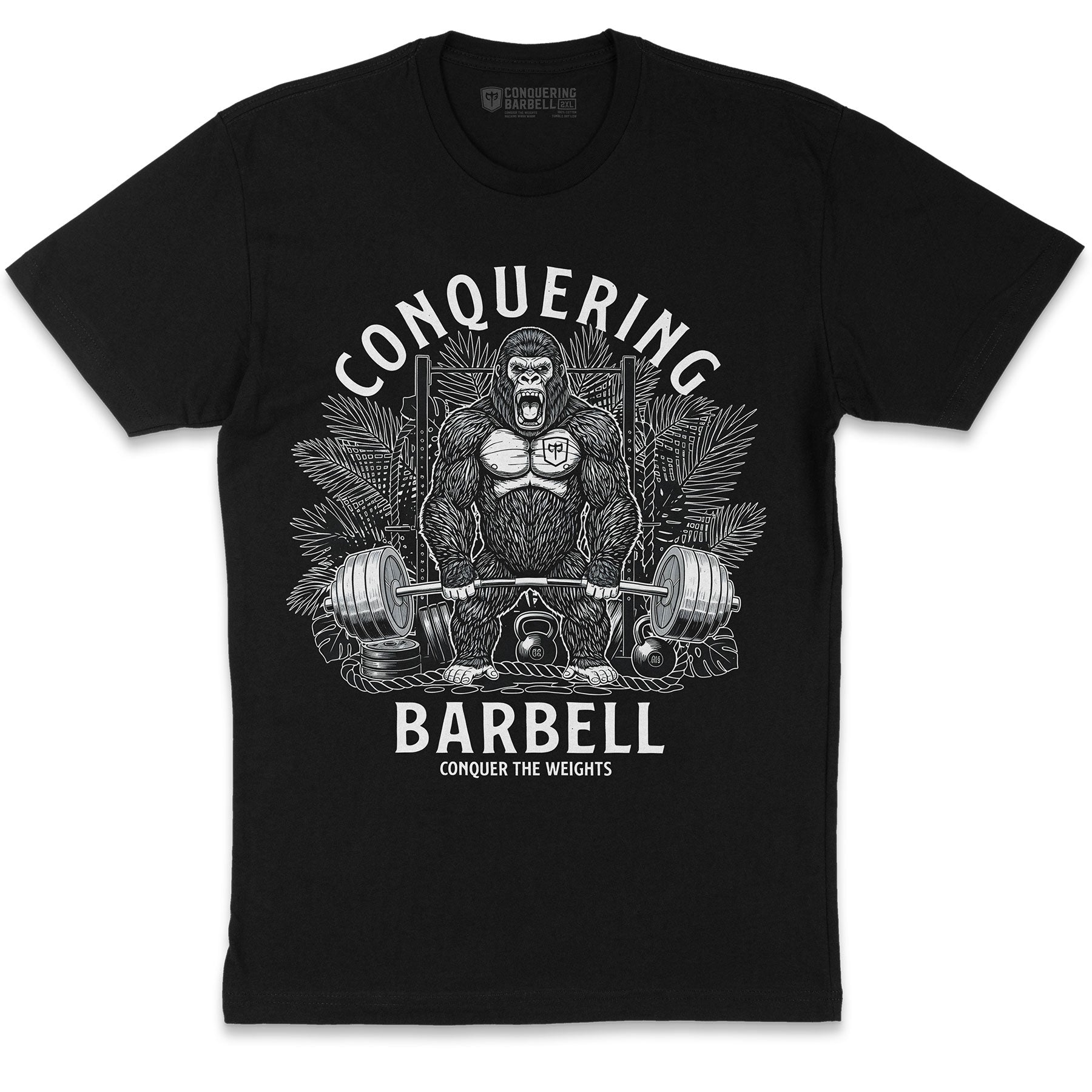 The Silverback - Black Tee - Conquering Barbell