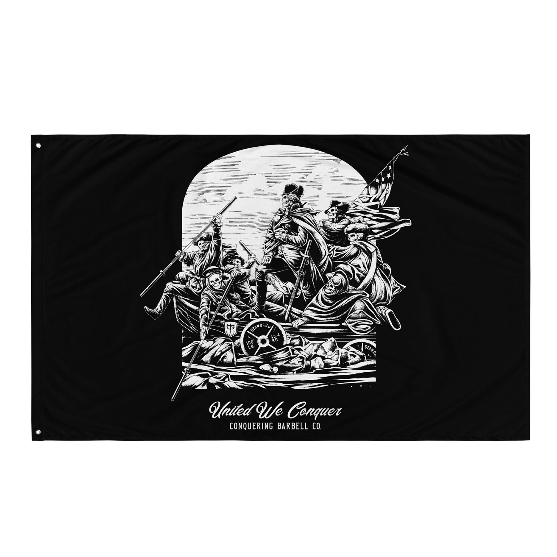 United We Conquer - 3' x 5' Polyester Flag - Conquering Barbell